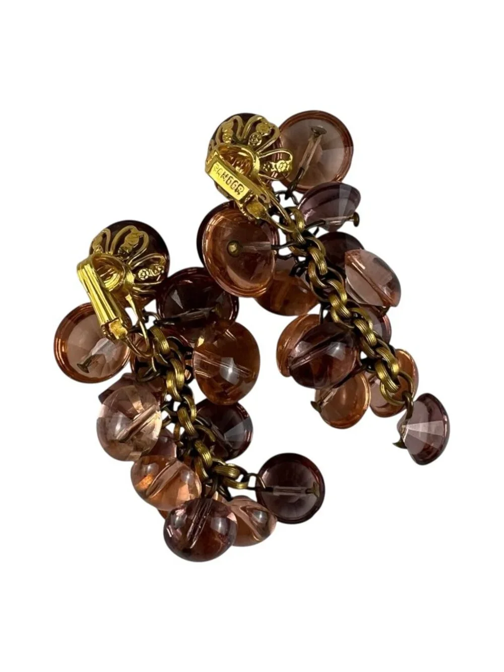 Sandor | Jewelry | Vintage Sandor Gold Tone Glass Bead Waterfall Clip ...